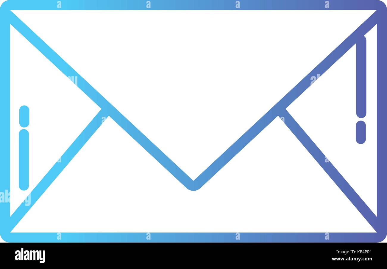 line letter card closed with message information Stock Vector Image ...