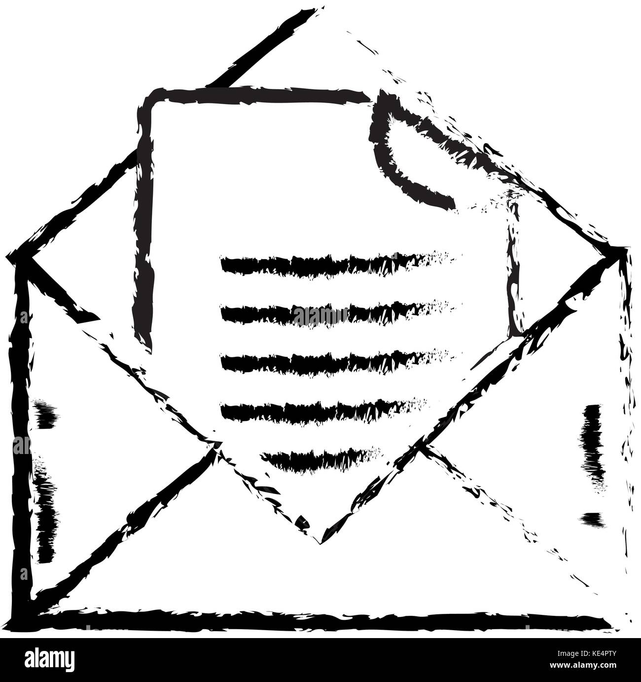 figure e-mail message with document information Stock Vector Image ...