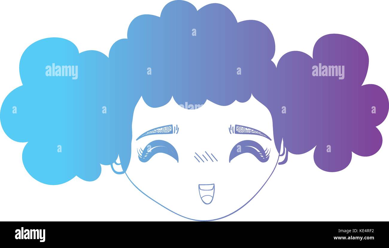 line girl head wih hairstyle design Stock Vector Image & Art - Alamy
