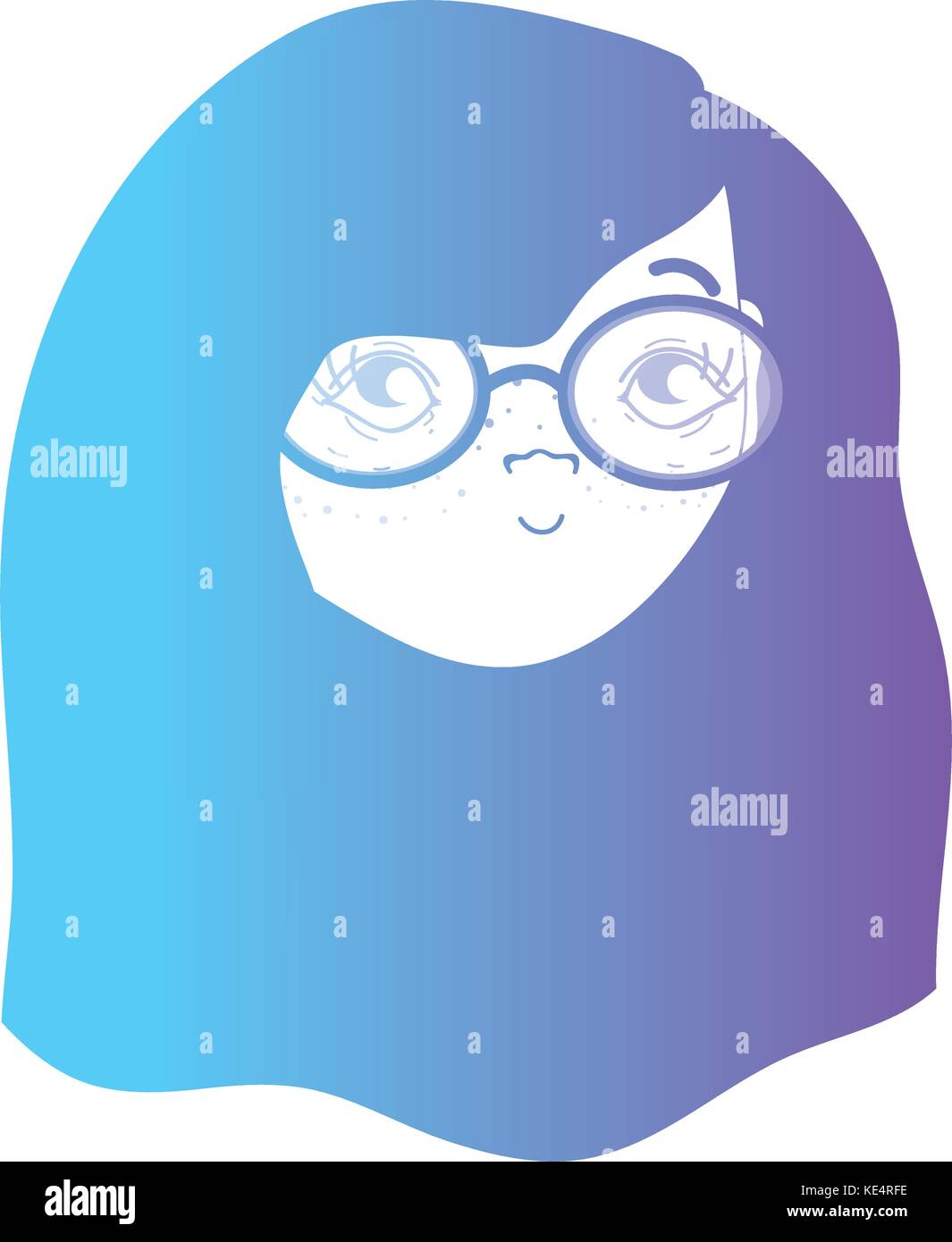 line girl head wih hairstyle design Stock Vector Image & Art - Alamy