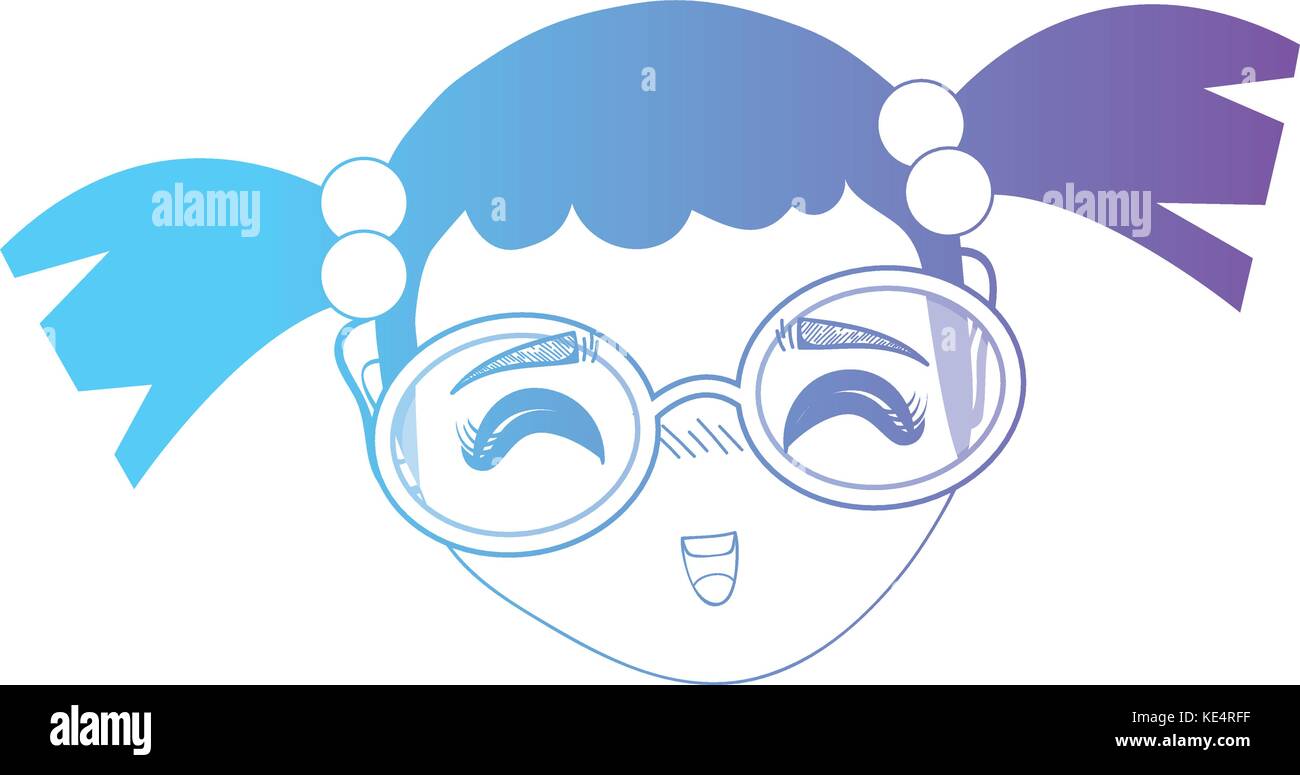line girl head wih hairstyle design Stock Vector Image & Art - Alamy
