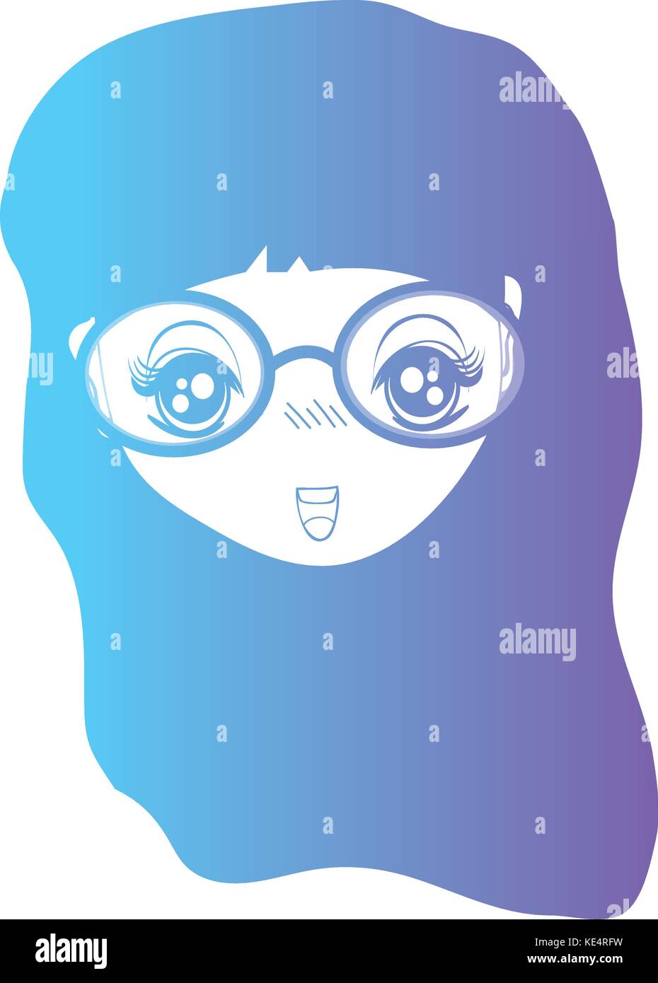 line girl head wih hairstyle design Stock Vector Image & Art - Alamy