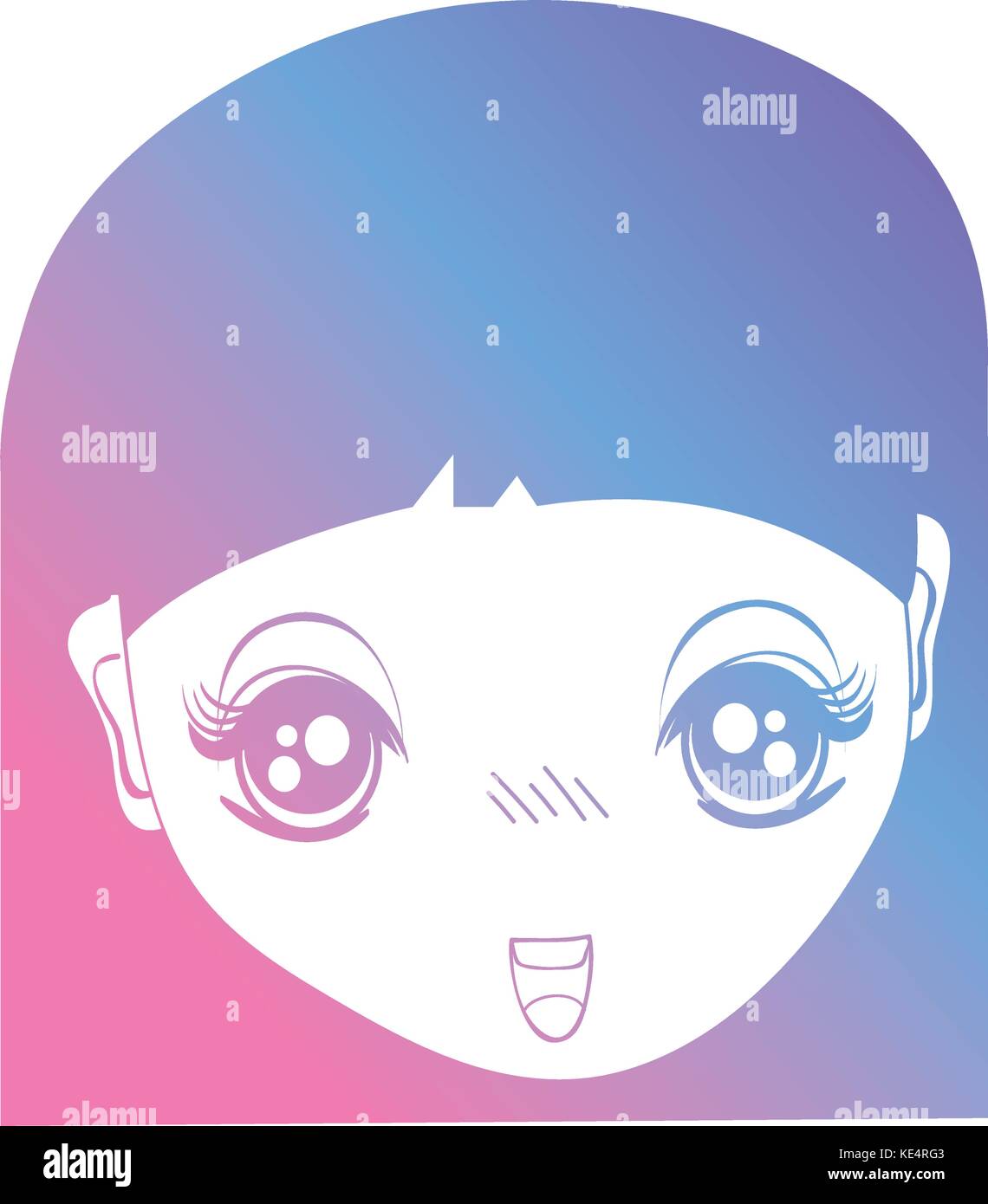 line girl head wih hairstyle design Stock Vector Image & Art - Alamy