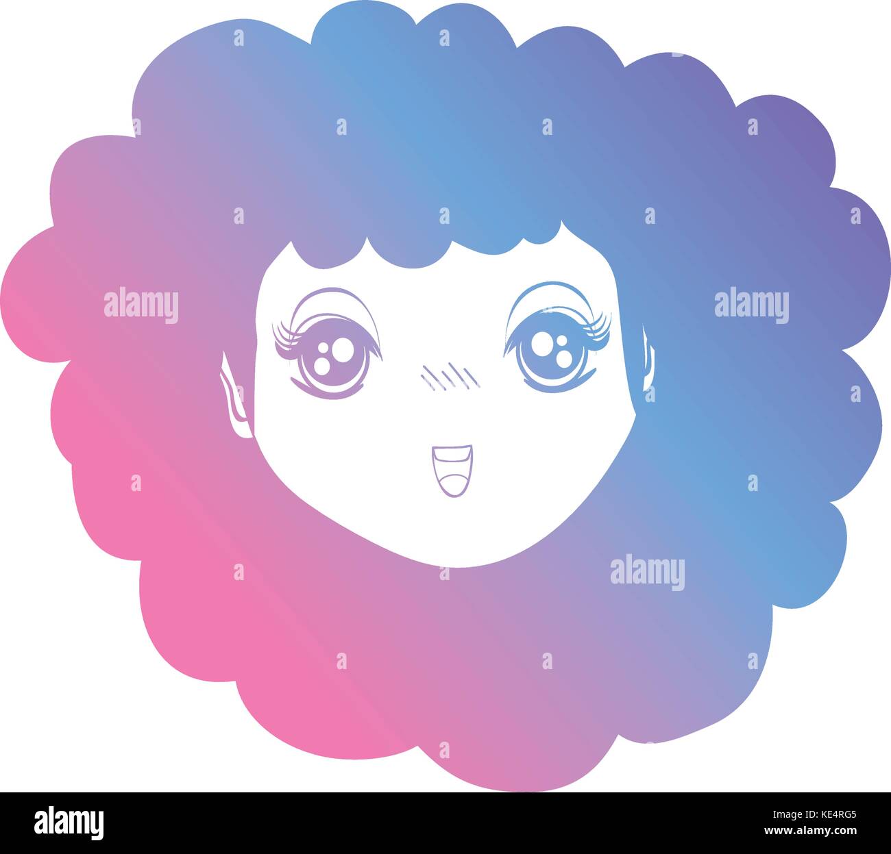 line girl head wih hairstyle design Stock Vector Image & Art - Alamy
