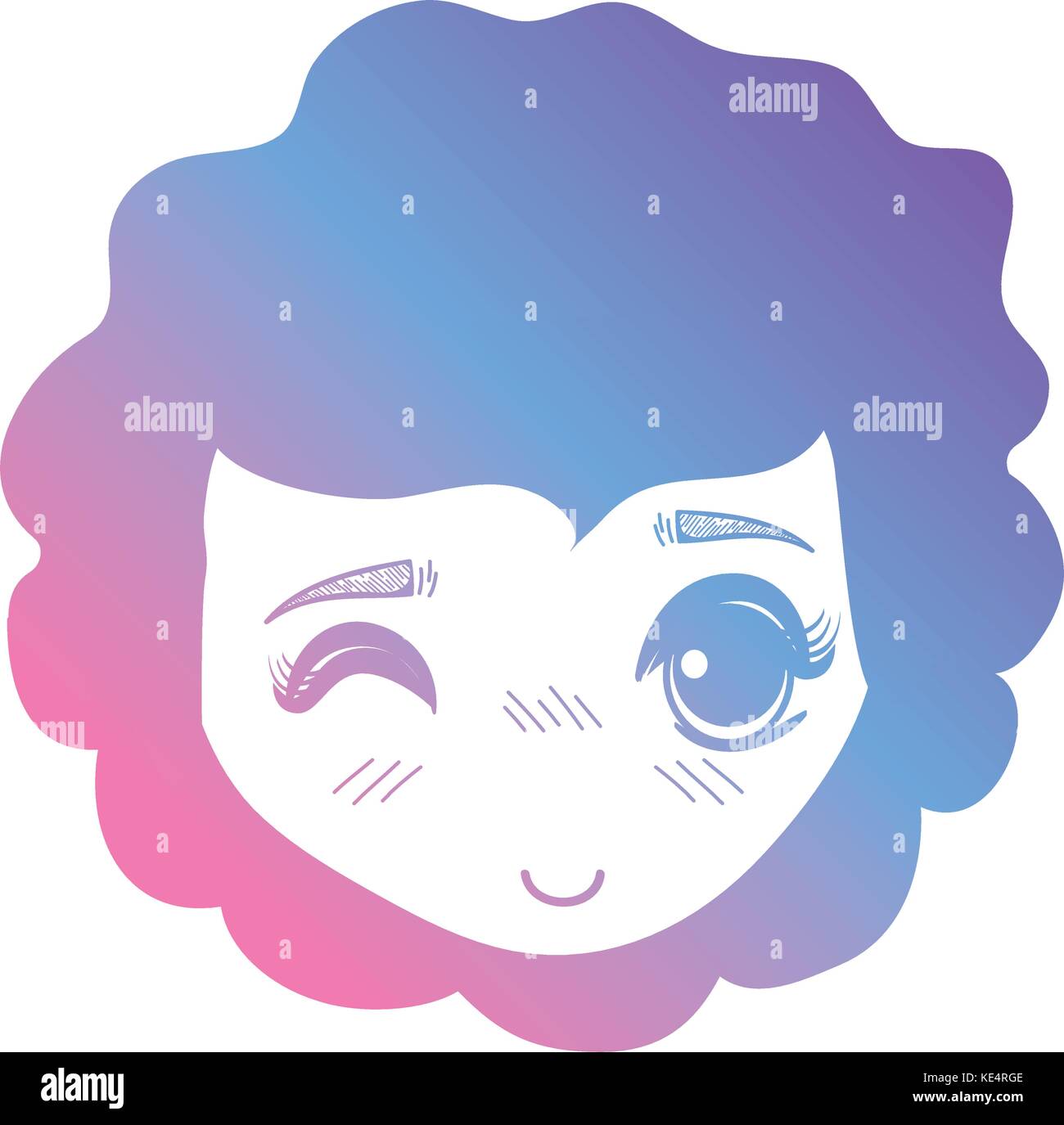 line girl head wih hairstyle design Stock Vector Image & Art - Alamy