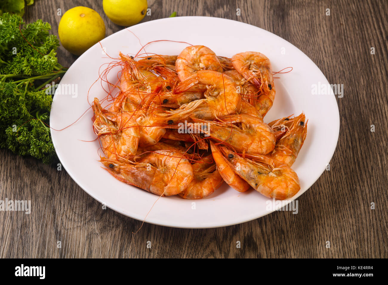 Boiled prawns in the bowl - ready for eat Stock Photo - Alamy