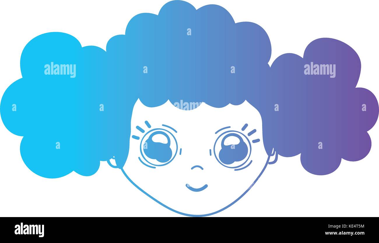 line girl head wih hairstyle design Stock Vector Image & Art - Alamy