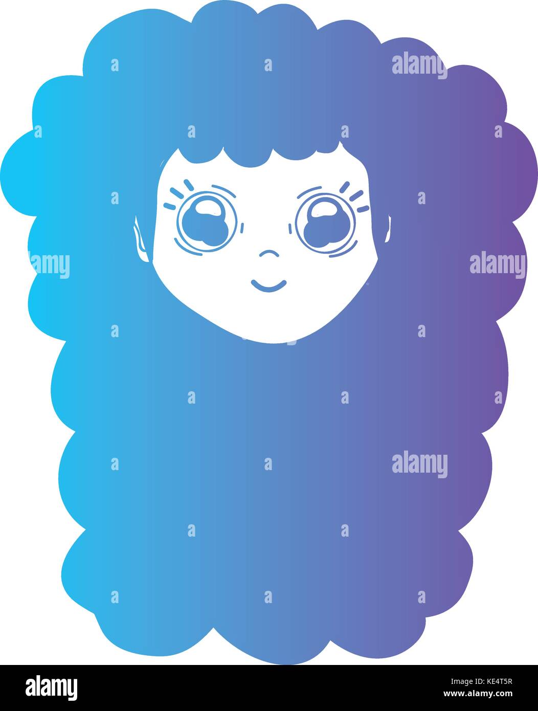 line girl head wih hairstyle design Stock Vector Image & Art - Alamy