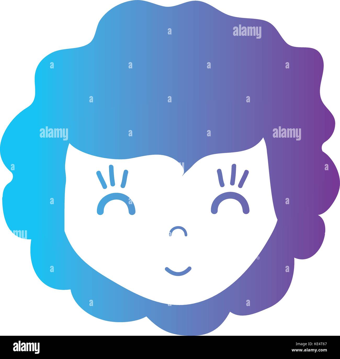 line girl head wih hairstyle design Stock Vector Image & Art - Alamy