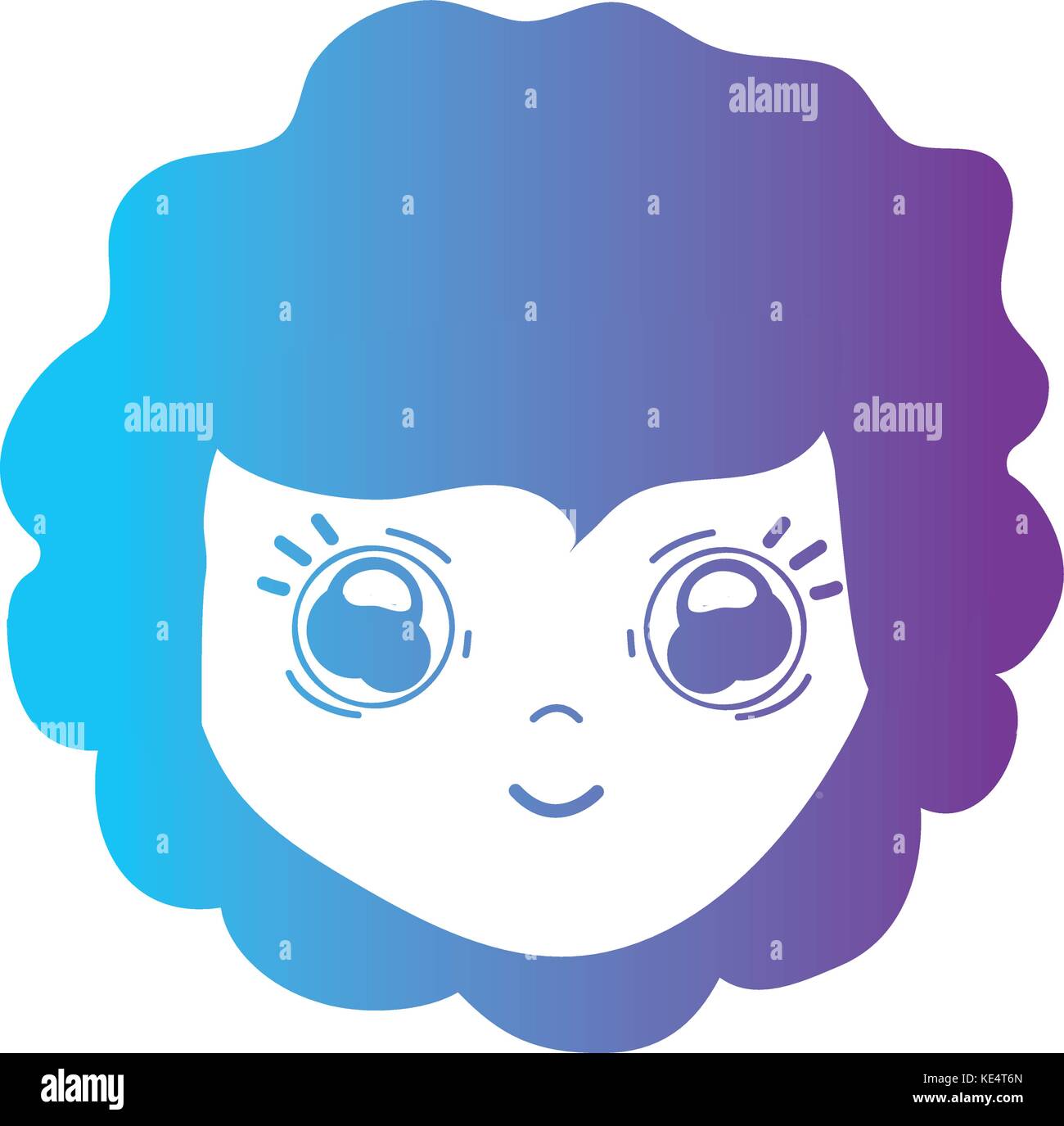 line girl head wih hairstyle design Stock Vector Image & Art - Alamy