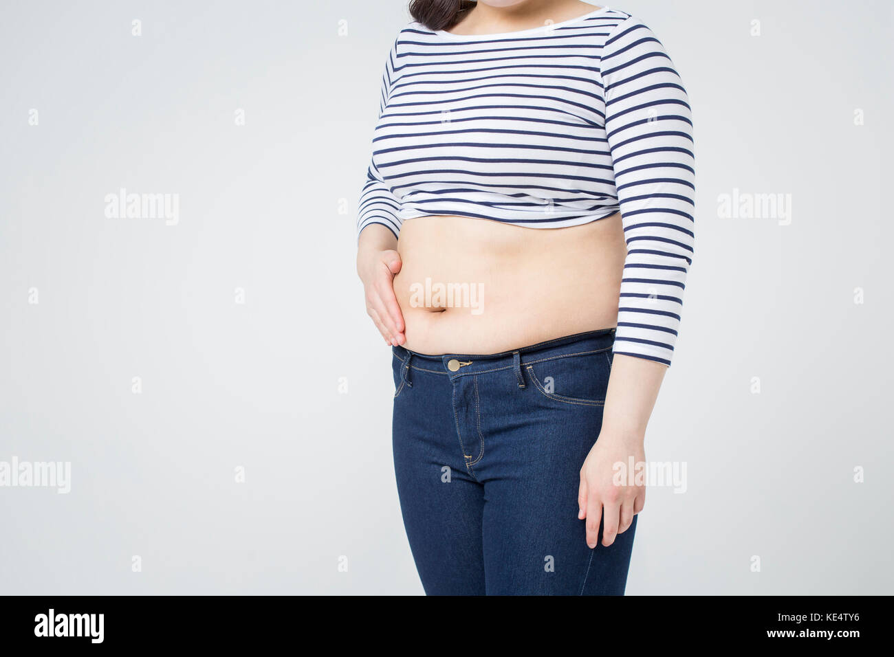 Body line of young fat woman Stock Photo - Alamy