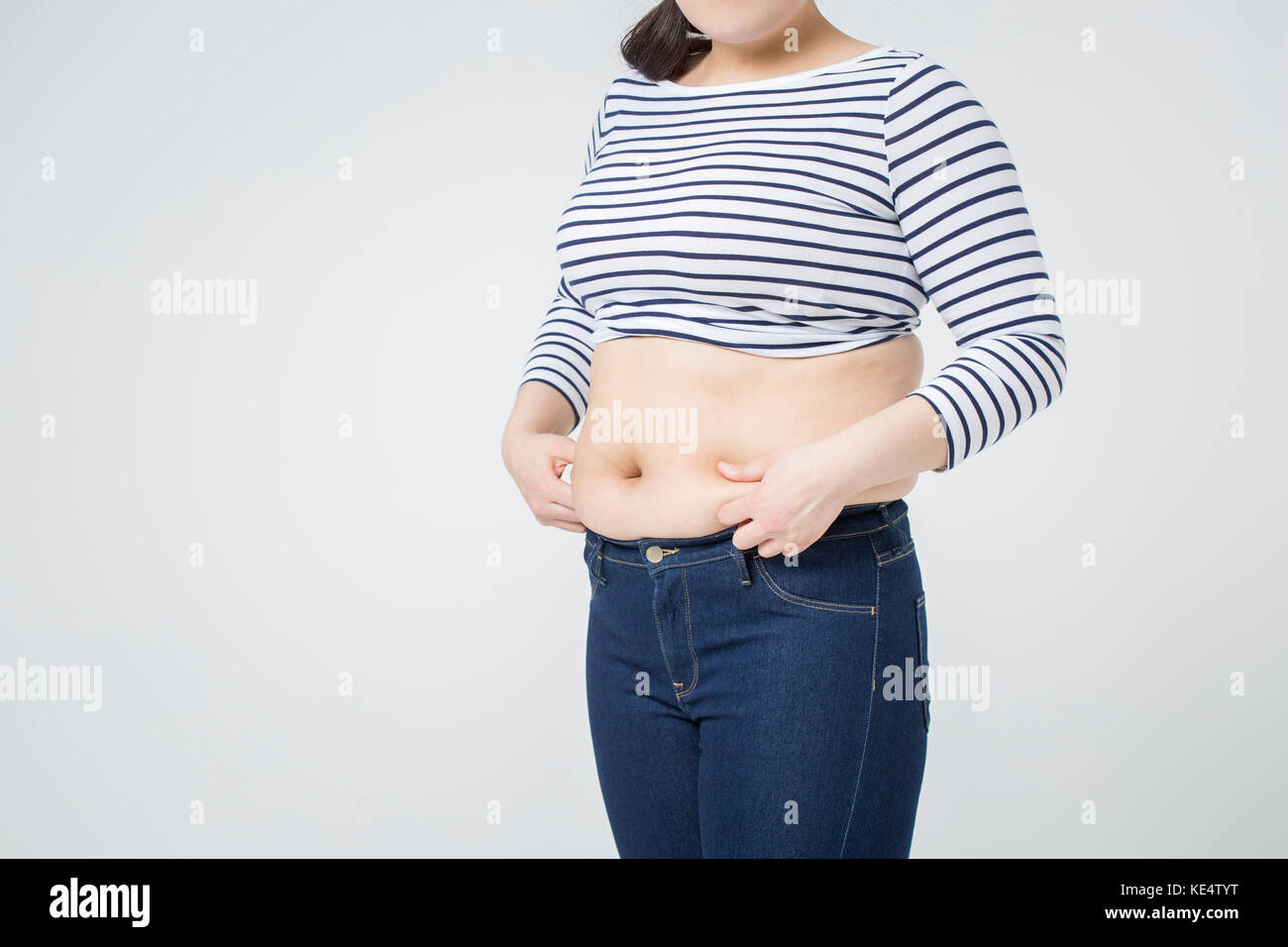 Body line of young fat woman Stock Photo - Alamy