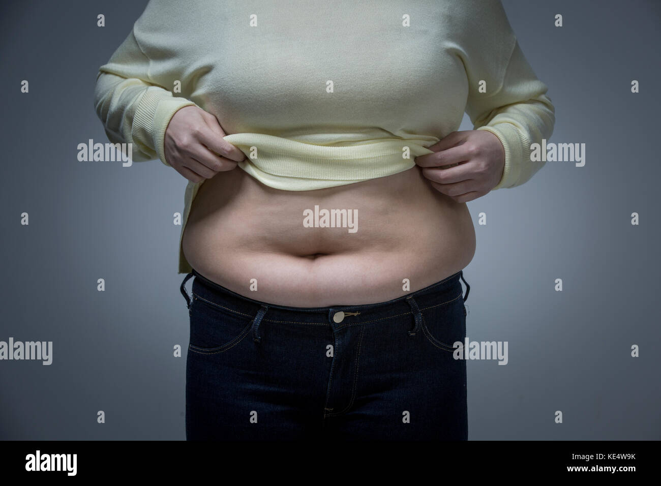 Body line of young fat woman Stock Photo - Alamy