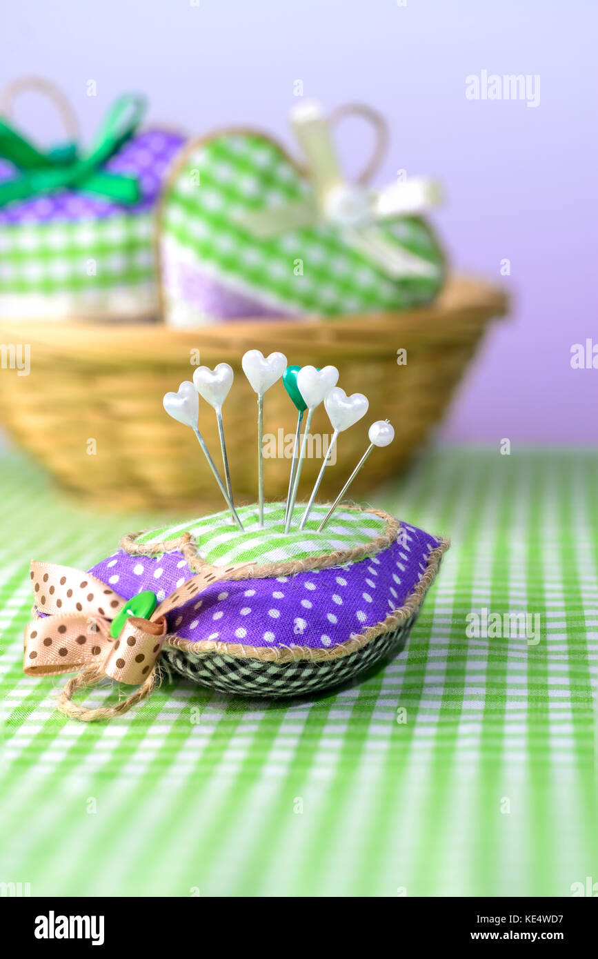 Set of objects related to handcraft and sewing Stock Photo - Alamy