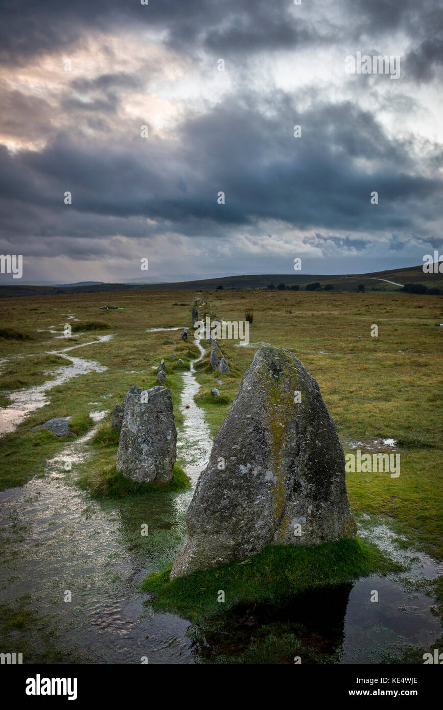 Merrivale Bronze Age Stone Rows in the Dartmoor National Park, Devon ...