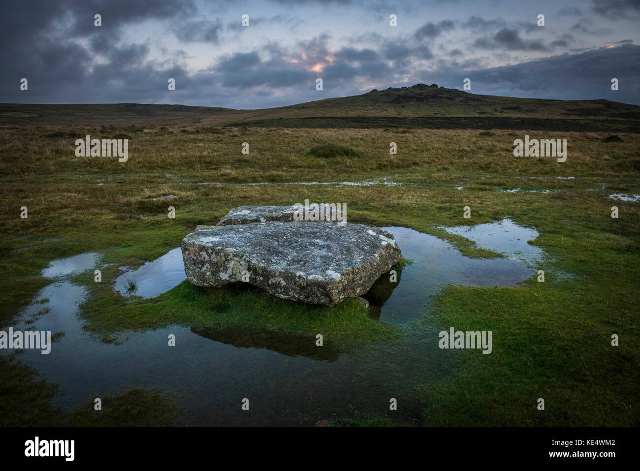 Burial cist with broken capstone at Merrivale Bronze Age Stone Rows in ...