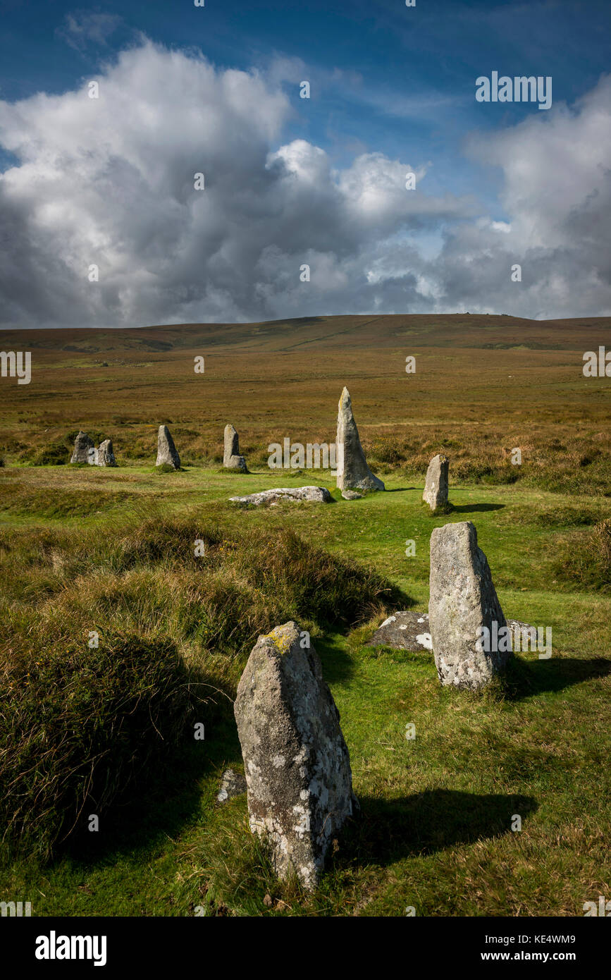 An arc of the Scorhill Bronze Age Stone Circle near Gidleigh in the ...