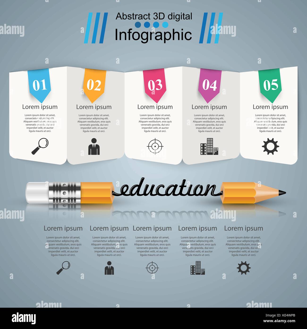 Business Infographics. Pencil, education illustration Stock Vector ...
