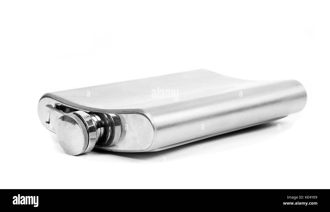 Alcohol flask on the white Stock Photo - Alamy