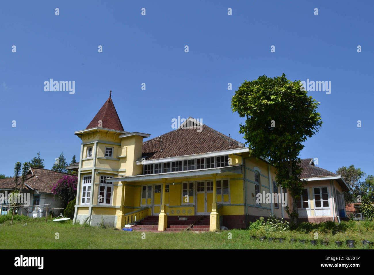 An old and abandoned house in Lembang, Bandung, West Java - Indonesia. It was a seminary complex ...