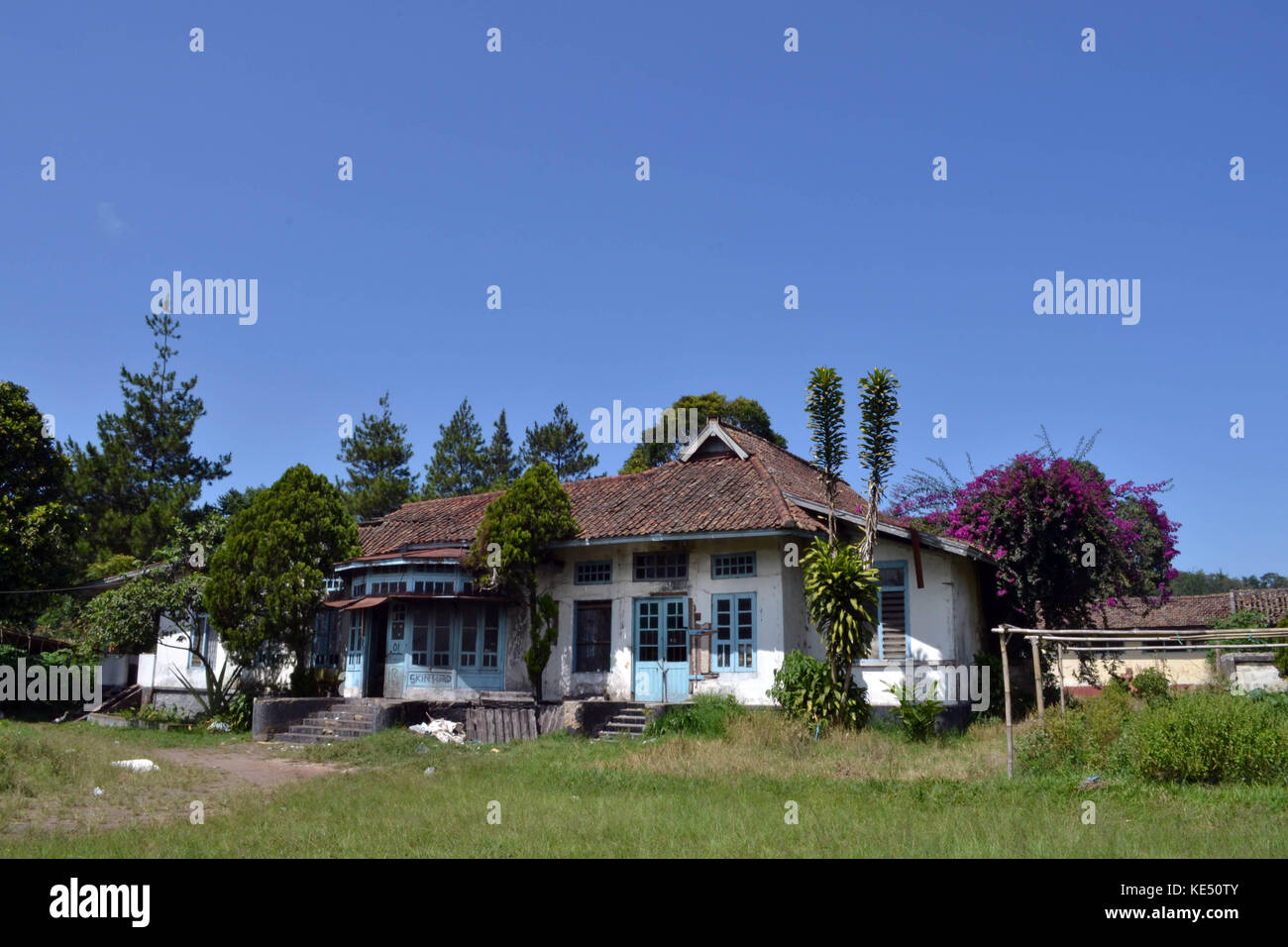 An old and abandoned house in Lembang, Bandung, West Java - Indonesia. It was a seminary complex ...