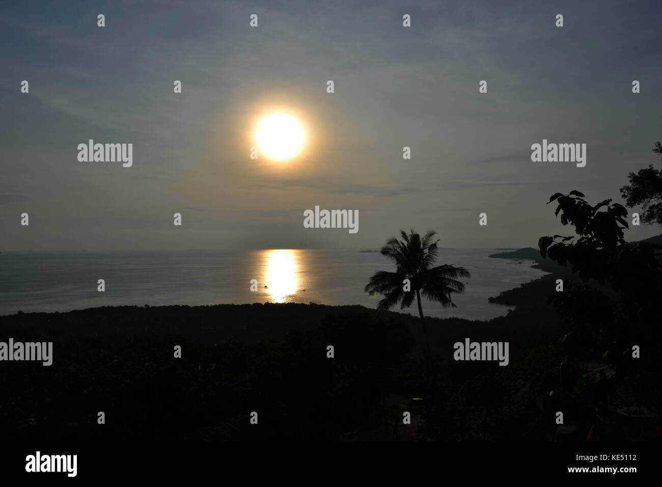 The sunset in Karimun Jawa in the north of Java Island. It has much ...