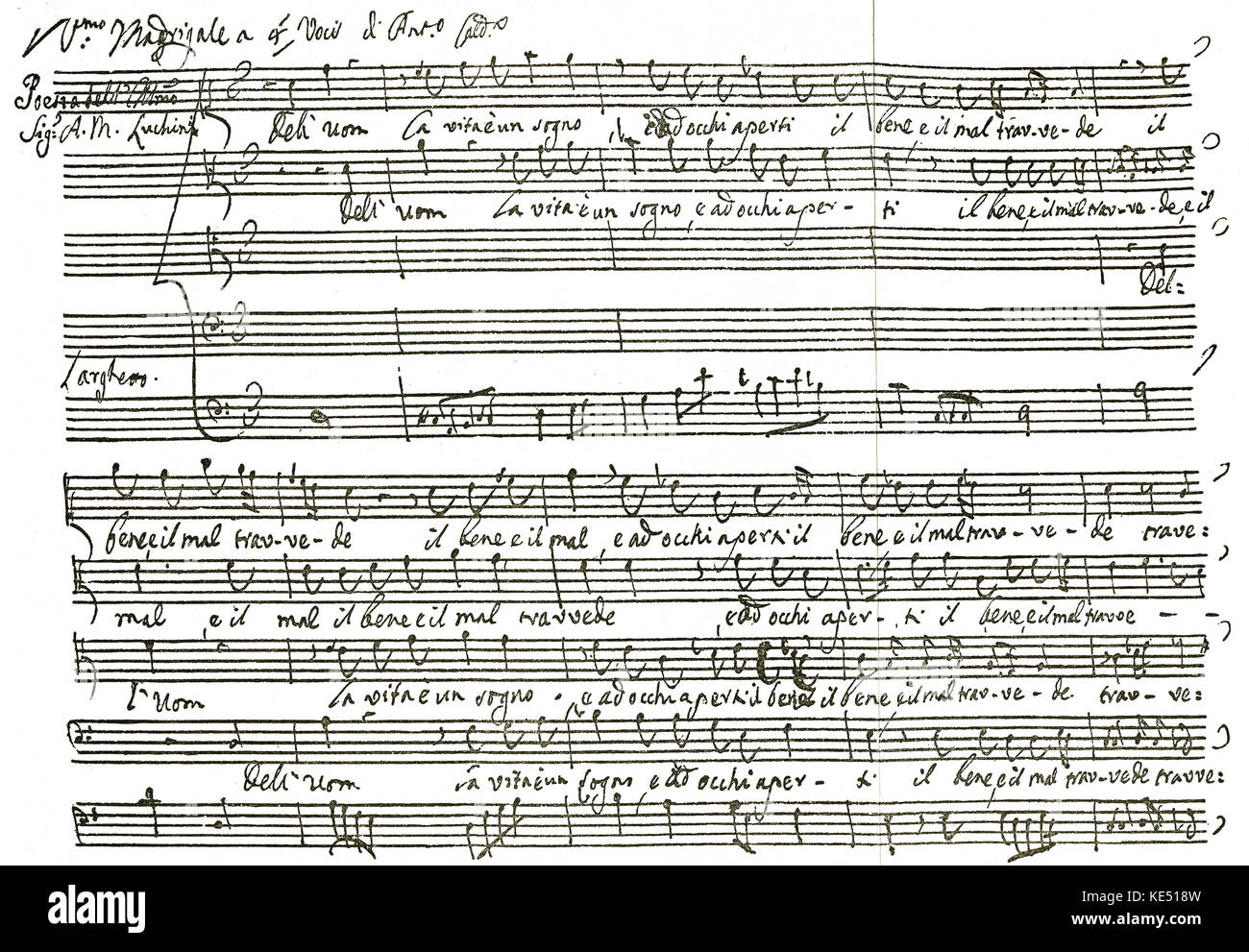 Antonio Caldara - madrigal (a setting for two or more voices - secular ...