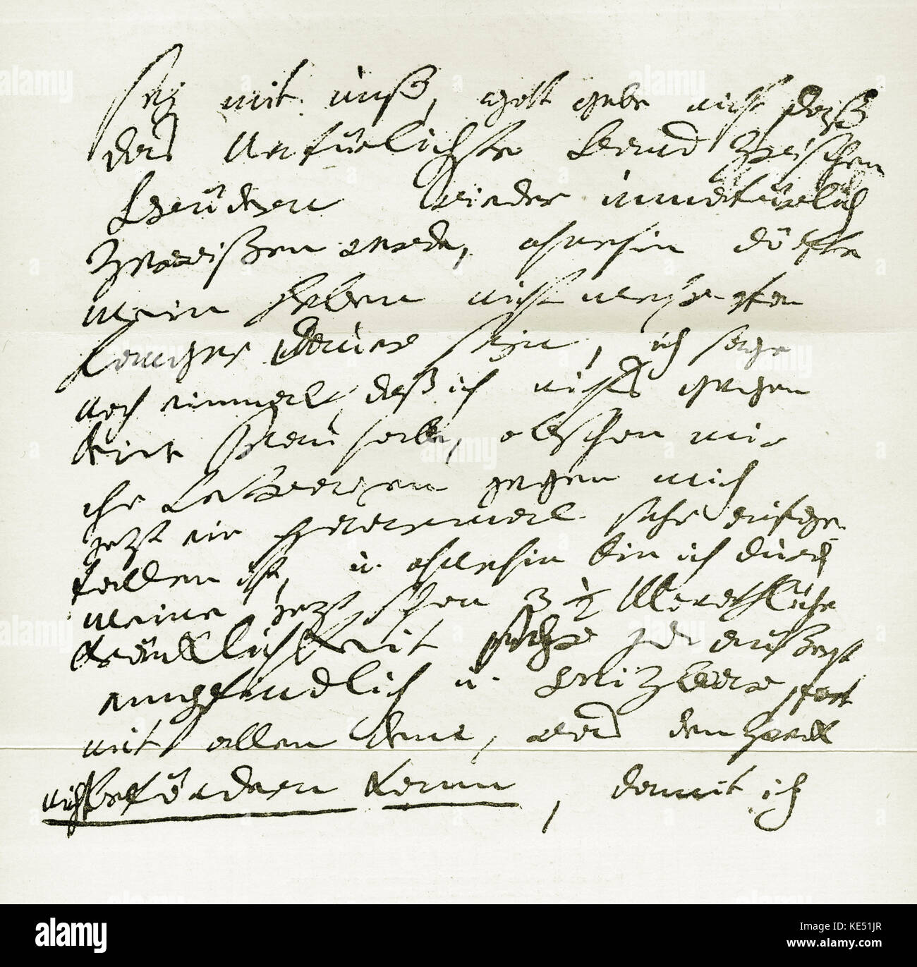 Ludwig Van Beethoven Part Of Hand Written Letter From The German Ludwig Van Beethoven Part Of Hand Written Letter From The German
