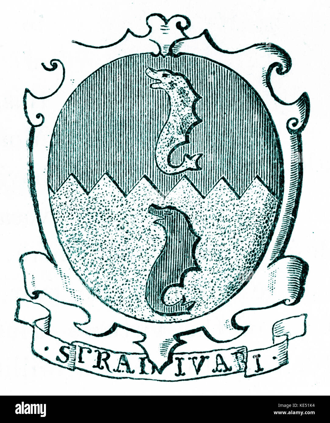 Antonio Stradivari or Antonius Stradivarius - crest (or shield) of the ...
