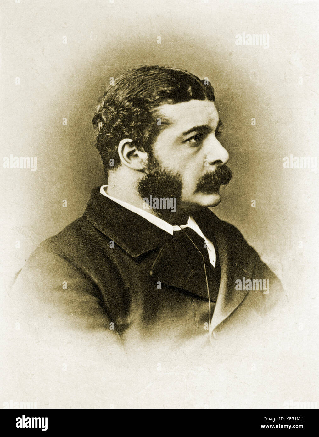 Arthur Sullivan - profile portrait of the English composer. From a ...