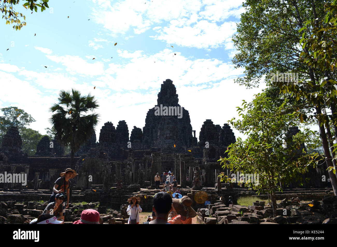The view around Bayon Temple complex, - Angkor Wat. Can you see faces ...