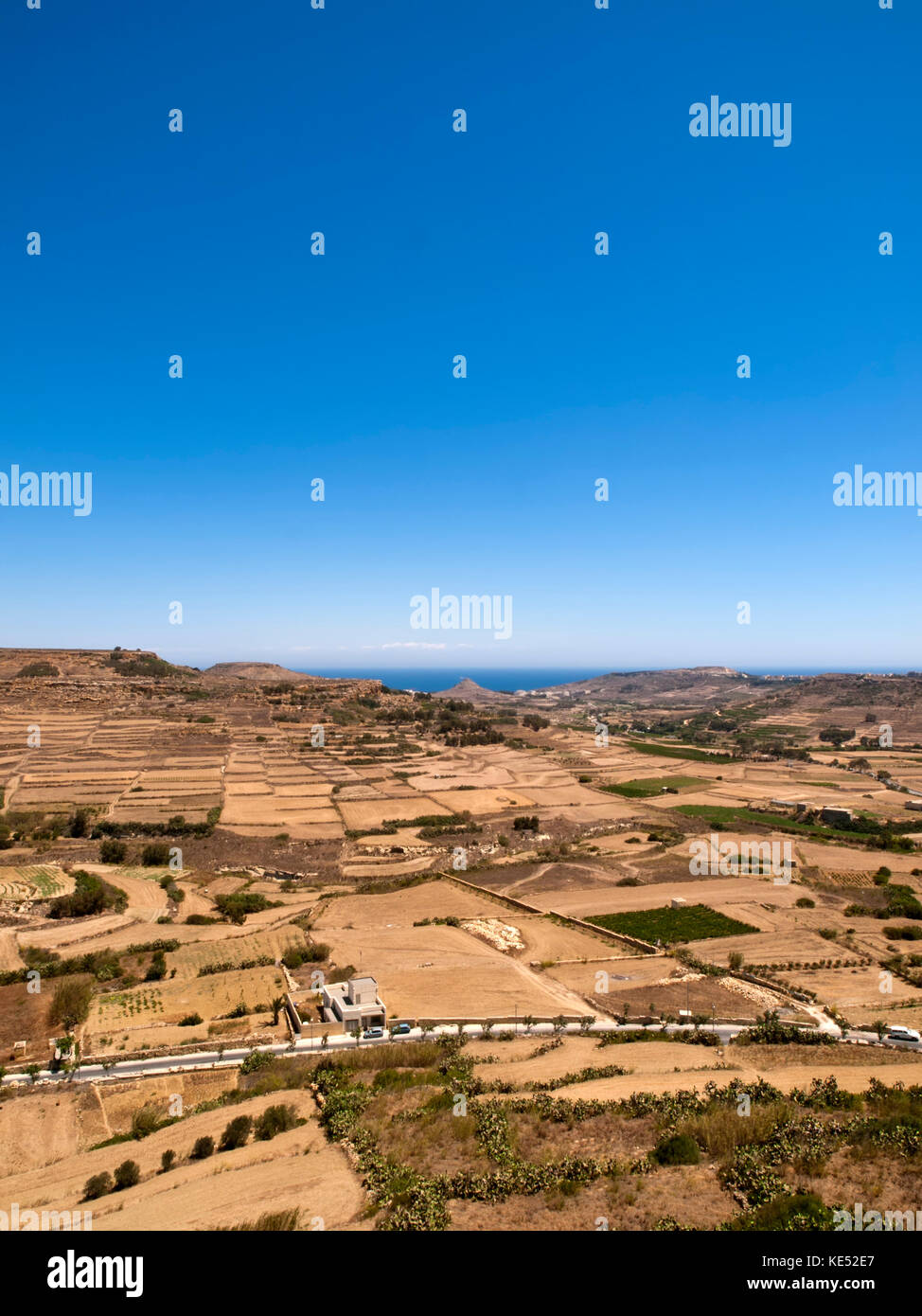 General landscape view of Gozo as seen from the citadel bastions Stock ...