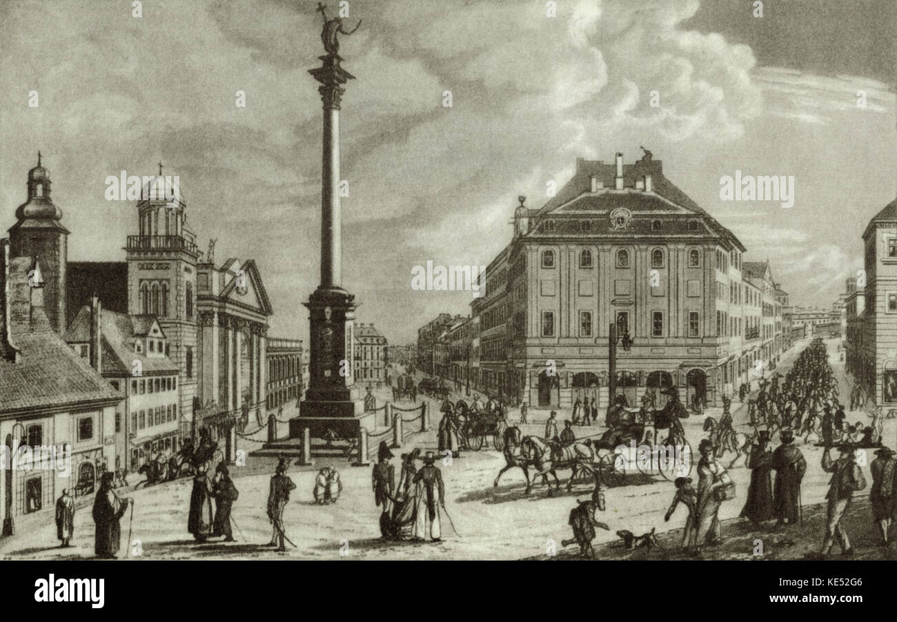 View of the street 'Krakowskie Przedmiescie' (also known as Faubourg de ...