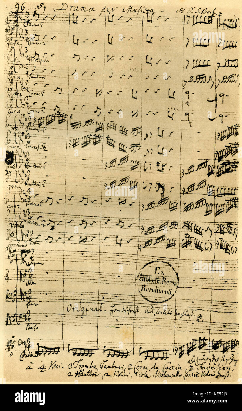 Johann Sebastian Bach 's handwritten manuscript score for 'The ...