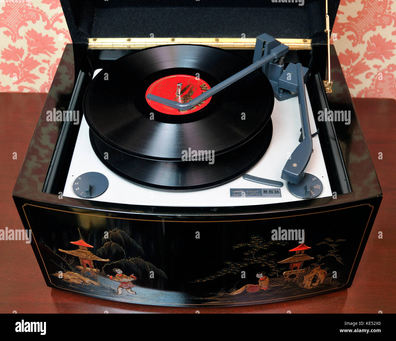 Pye electric 3 speed record player made in 1954. Box hand decorated in ...