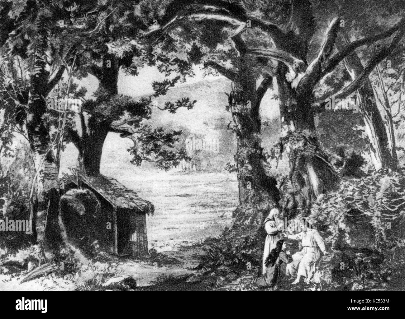 Scene from Richard Wagner 's opera Parsifal - original set design by ...