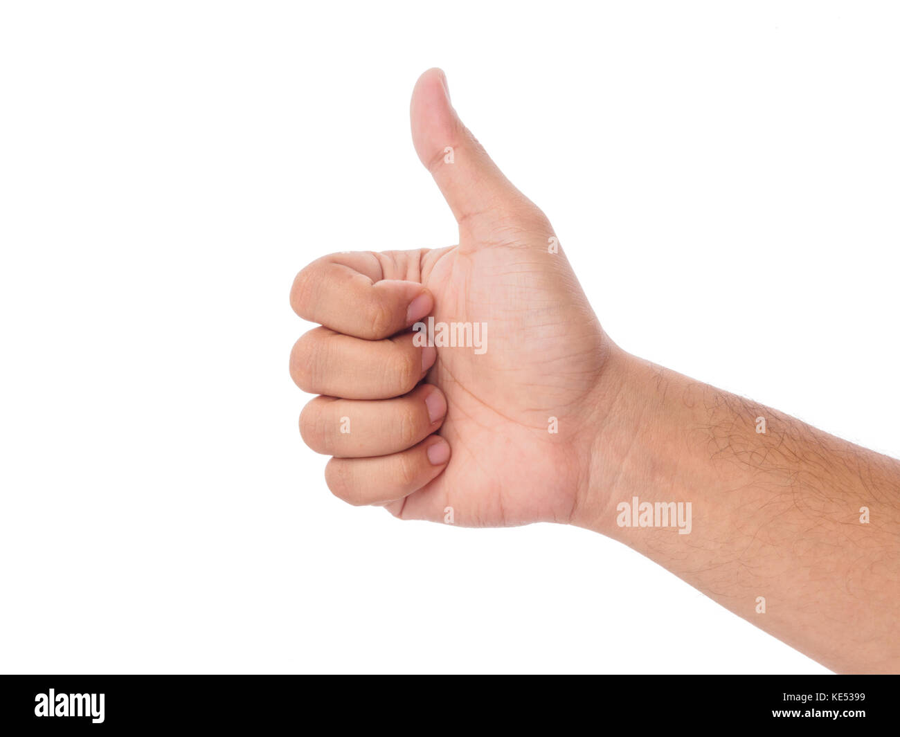 man right hand showing thumbs up isolated on white background Stock ...