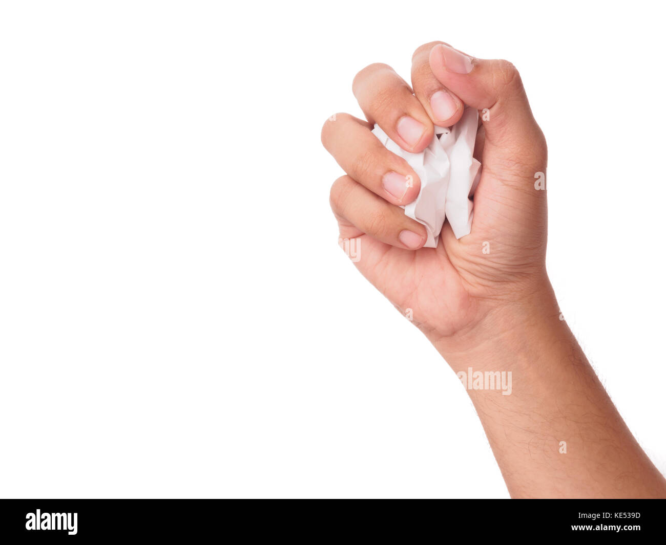 Male Hands Crumpling Paper