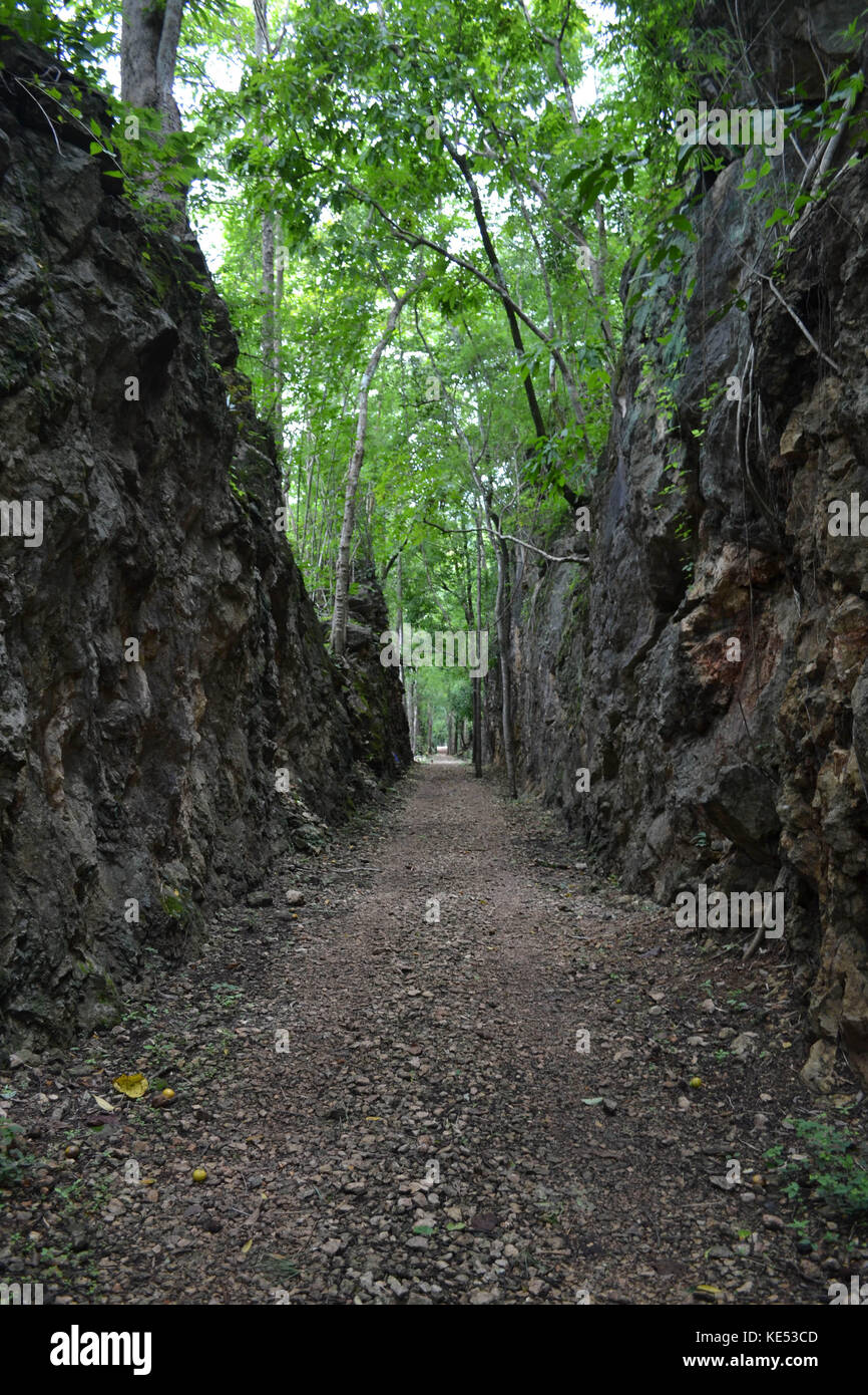 The memorial of Hellfire Pass as a part of Thailand-Burma Railway in ...