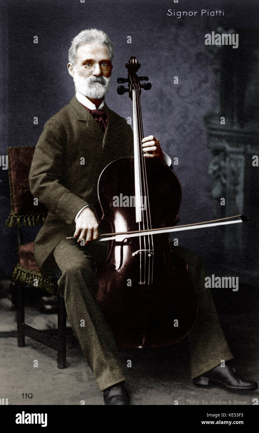 Alfredo Piatti playing cello. Italian cellist. 8 January 1822 - 18 July ...