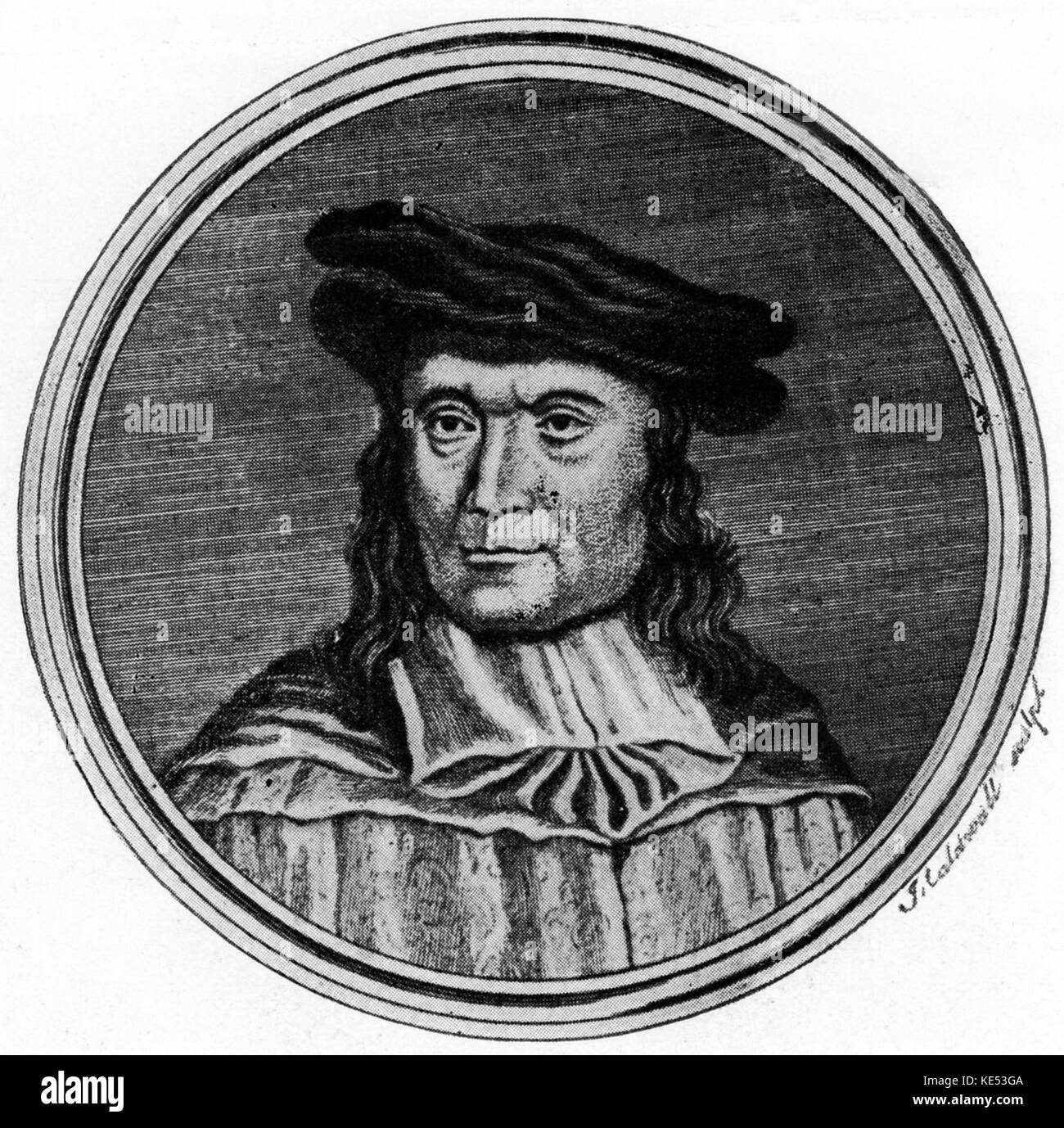 William Child. Engraving by J. Caldwell. Portrait dated 1663. English ...