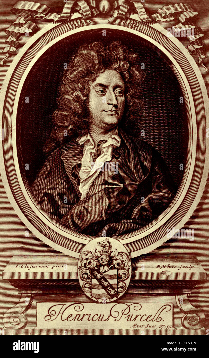Henry Purcell, English composer, 1659 - 1695. Colourised Stock Photo ...
