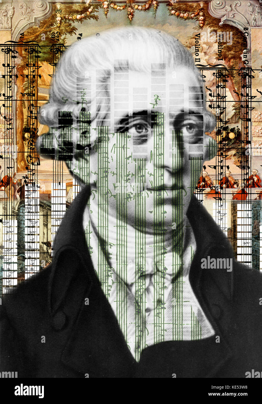 Franz Joseph Haydn collage by Oscar Vila . .Austrian composer, 31 March ...