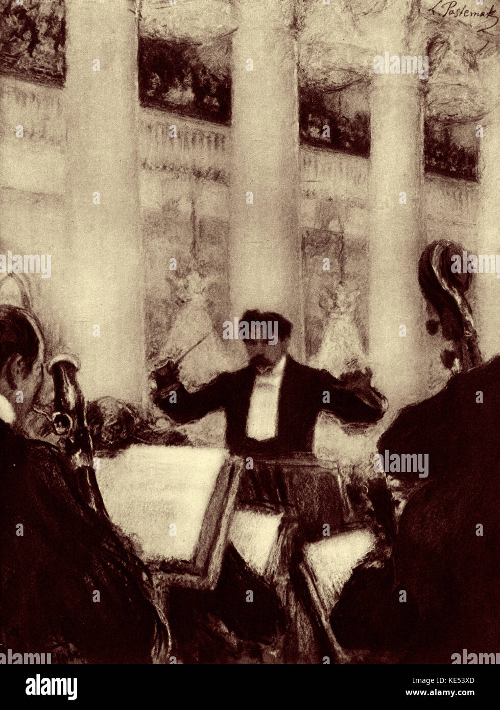 Arthur Nikisch conducting at Moscow Concert Hall.(by L.Pasternak ...