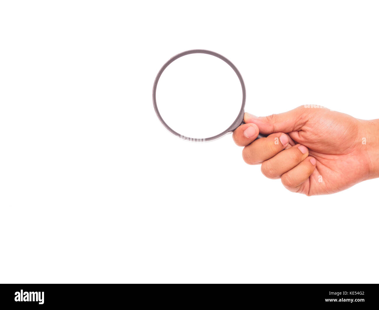 hand holding hand magnifying glass Stock Photo - Alamy