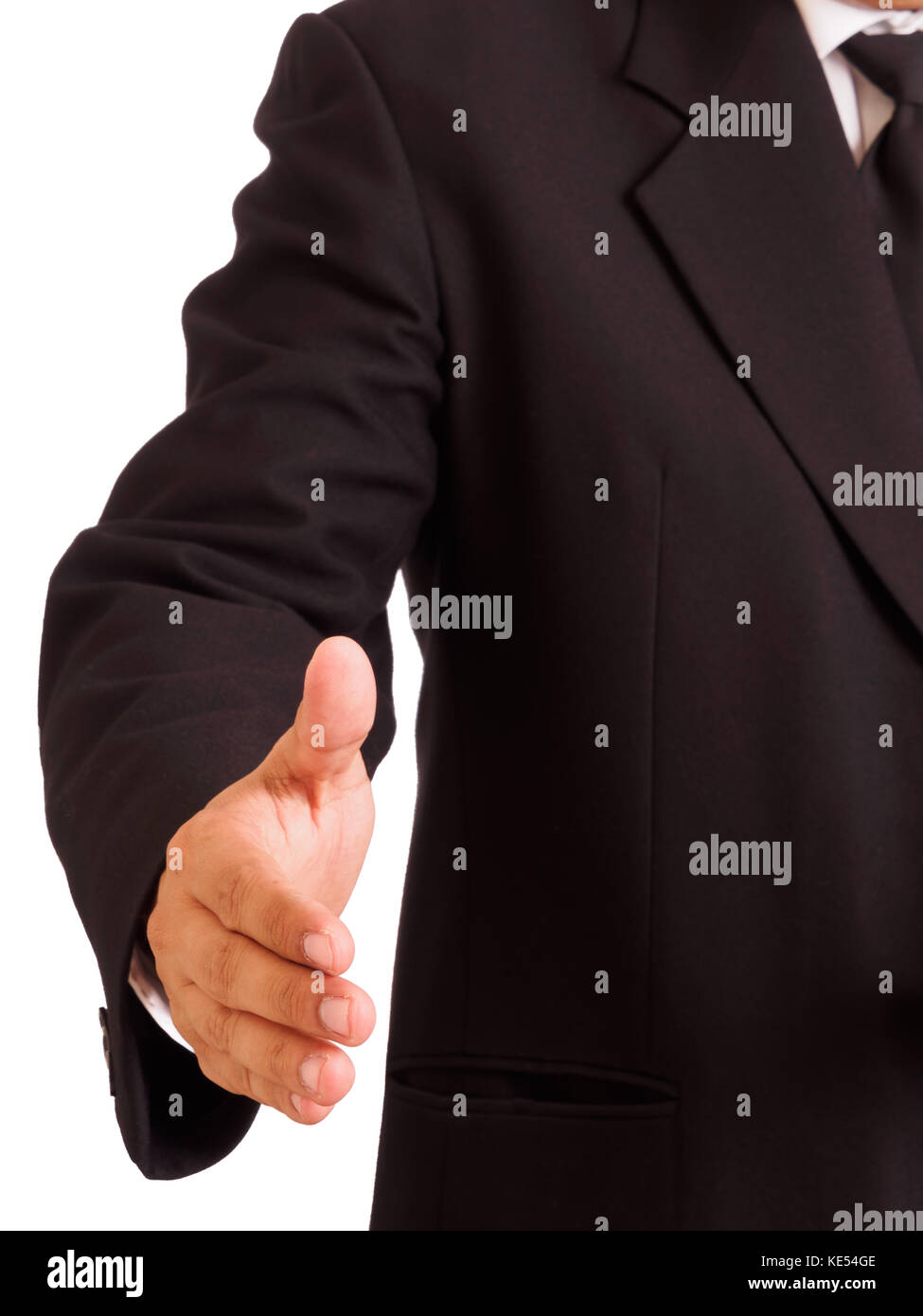businessman shake hand isolated on white background Stock Photo - Alamy