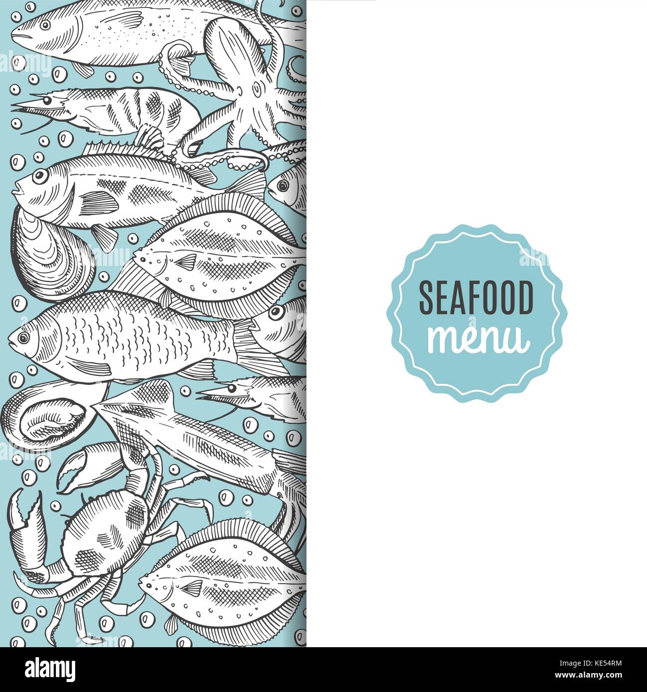 vector illustration of a fish menu for a restaurant Stock Vector Image ...