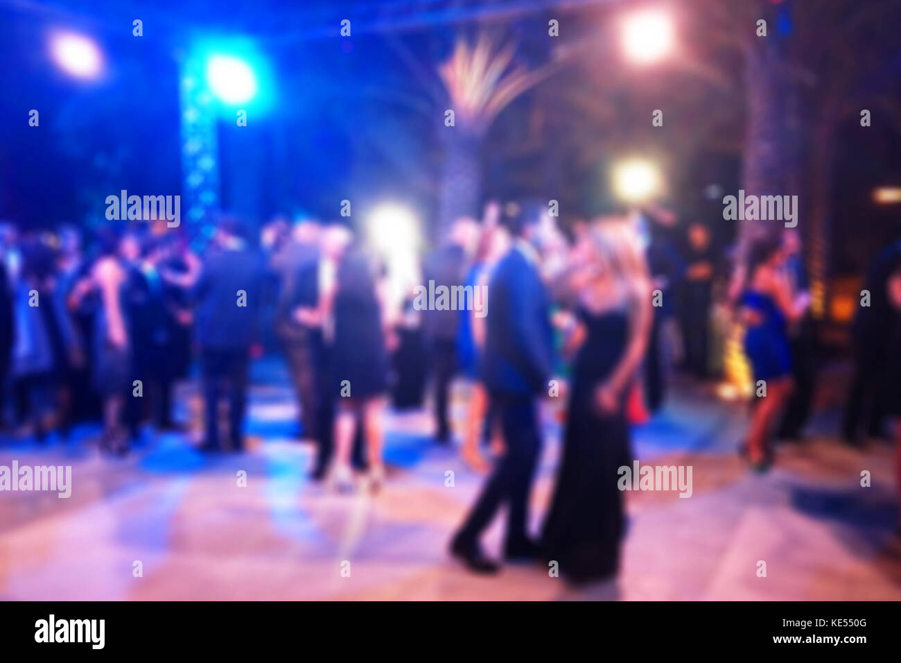 Blurred background of night dancing party outdoor Stock Photo - Alamy