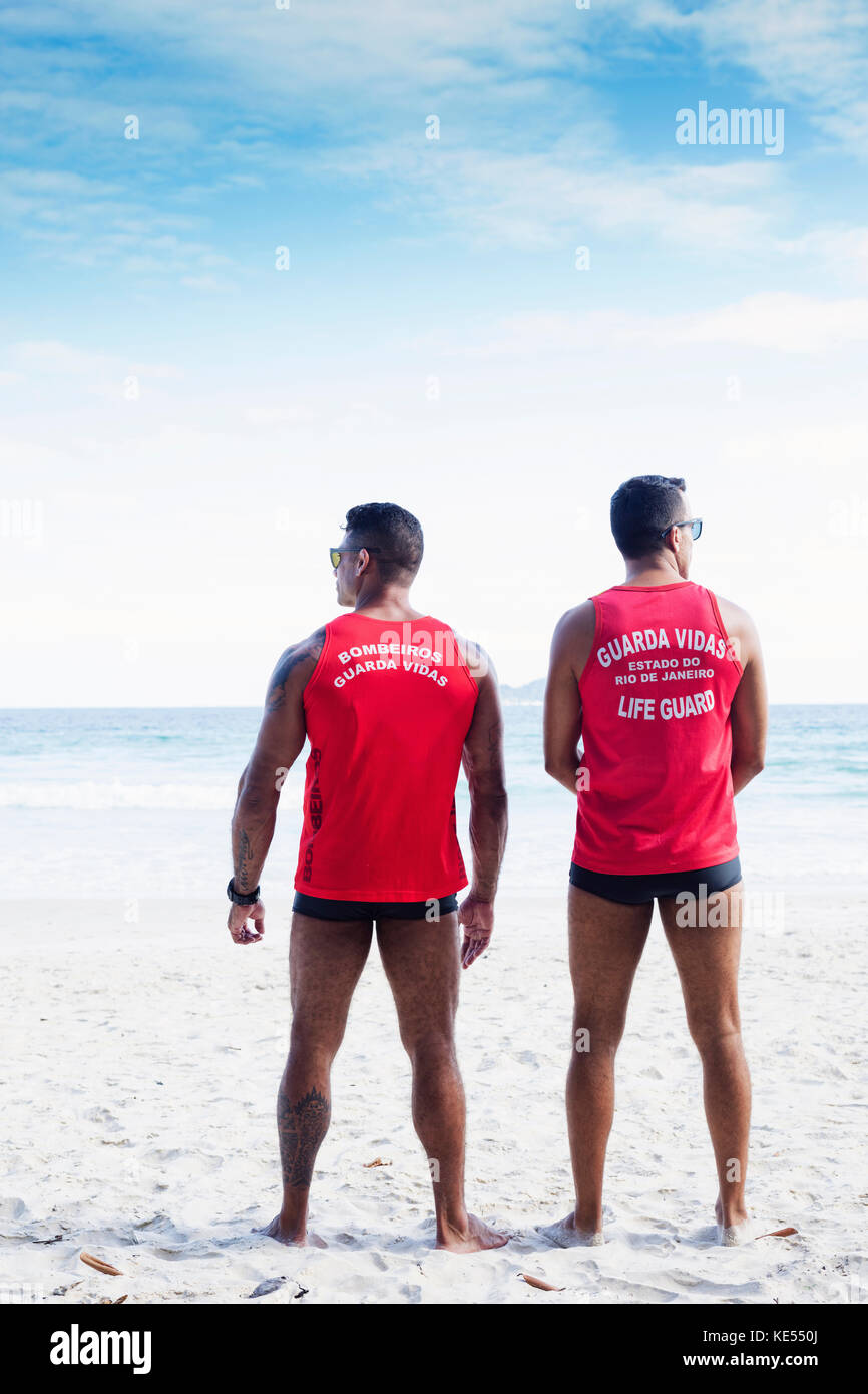 Brazilian Lifeguards on a Rio beach Stock Photo - Alamy