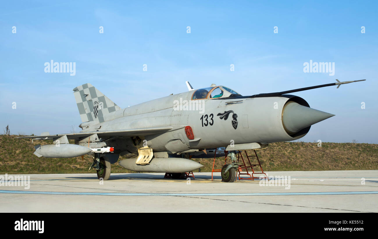 Croatian Armed Forces MiG-21bis aircraft Stock Photo - Alamy